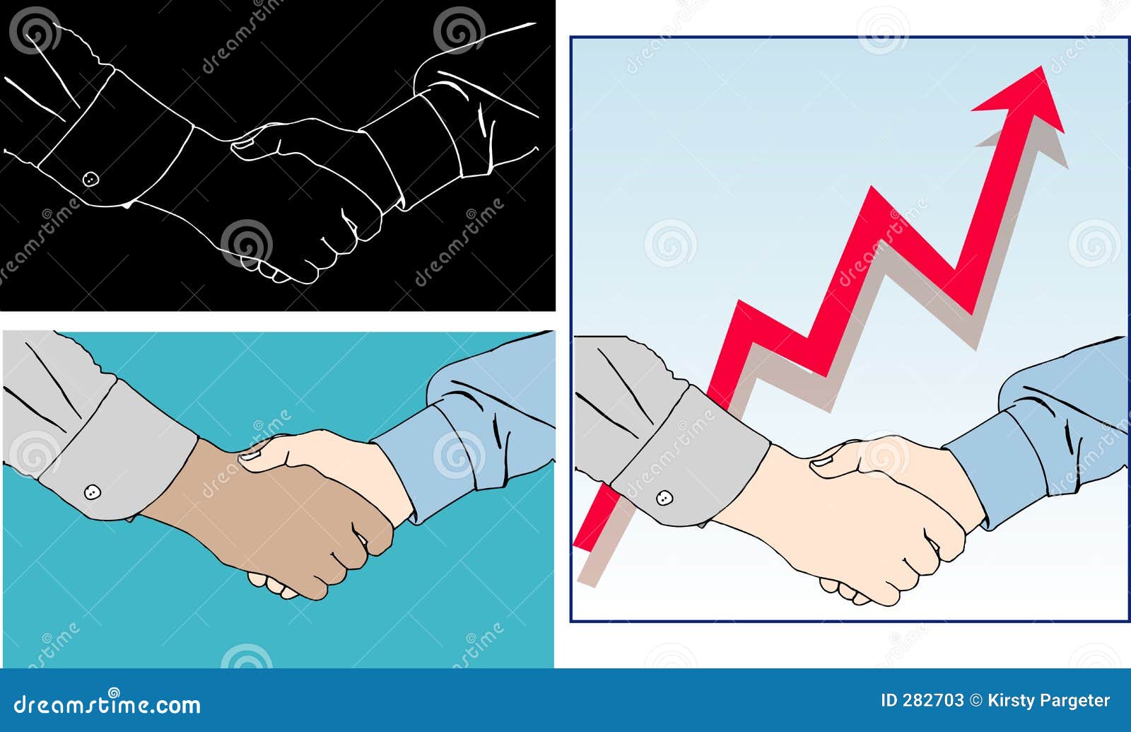 Handshake stock vector. Illustration of success, outline - 282703