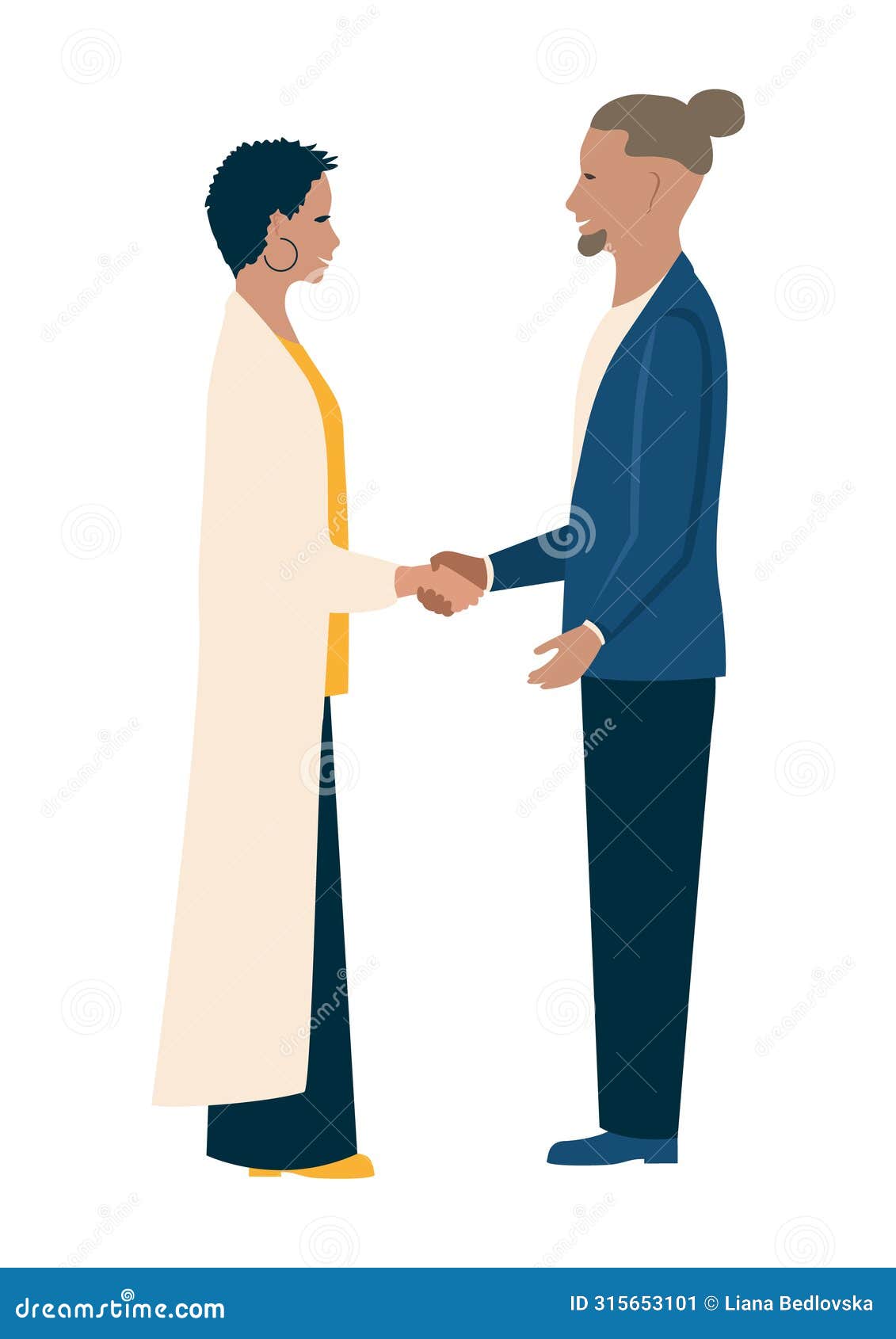Friendly or Business Handshake Stock Vector - Illustration of together ...