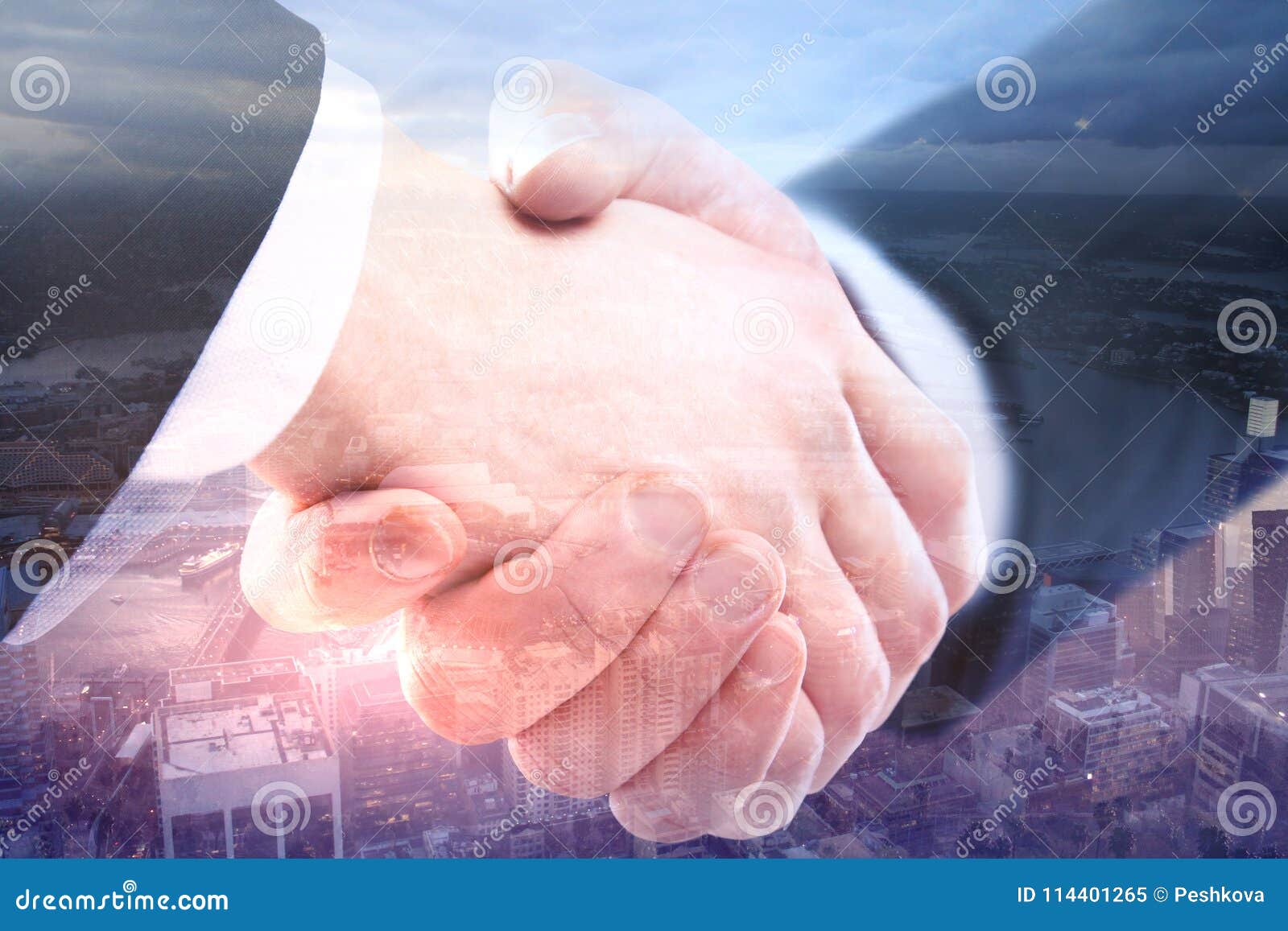 Handshake on City Background Stock Image - Image of confidence ...