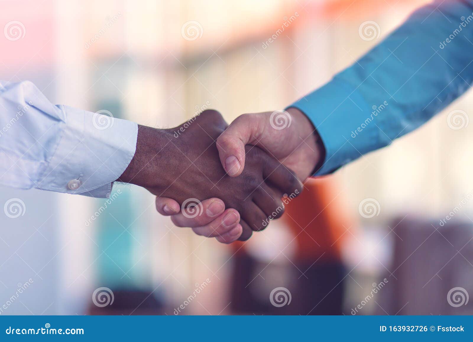 Handshake between African and a Caucasian Man. Stock Photo - Image of ...