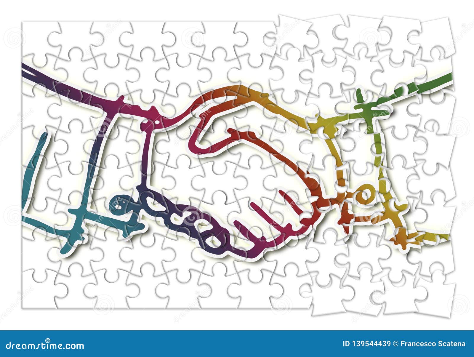 Handshake Against a White Background - Concept Image in Jigsaw Puzzle ...