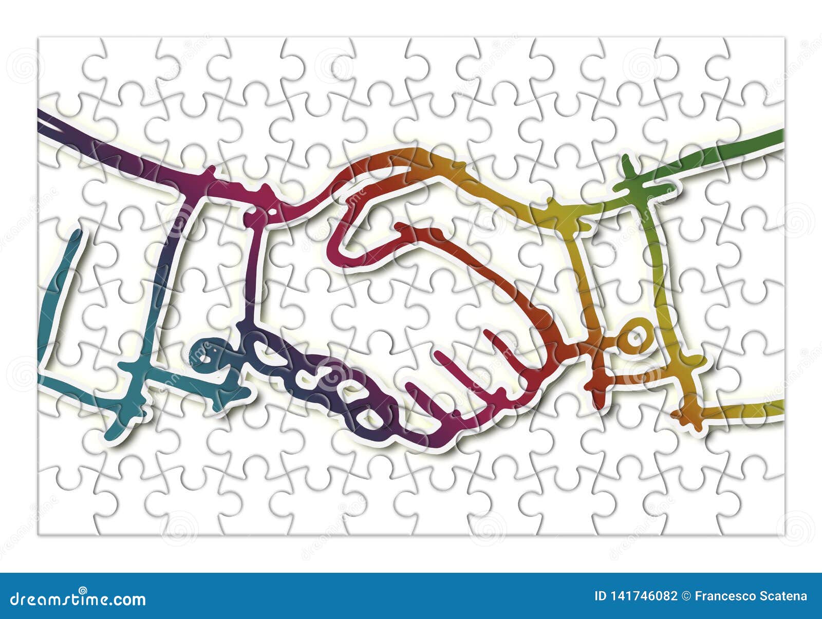 Handshake Against a White Background - Concept Image in Jigsaw Puzzle ...