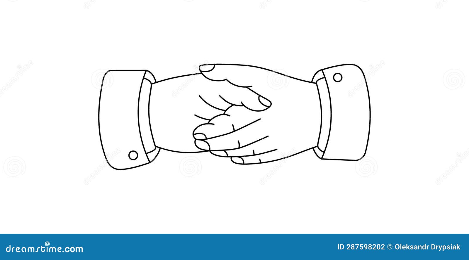 Handshake, Agreement, Introduction Line Silhouette. Vector Minimalist ...