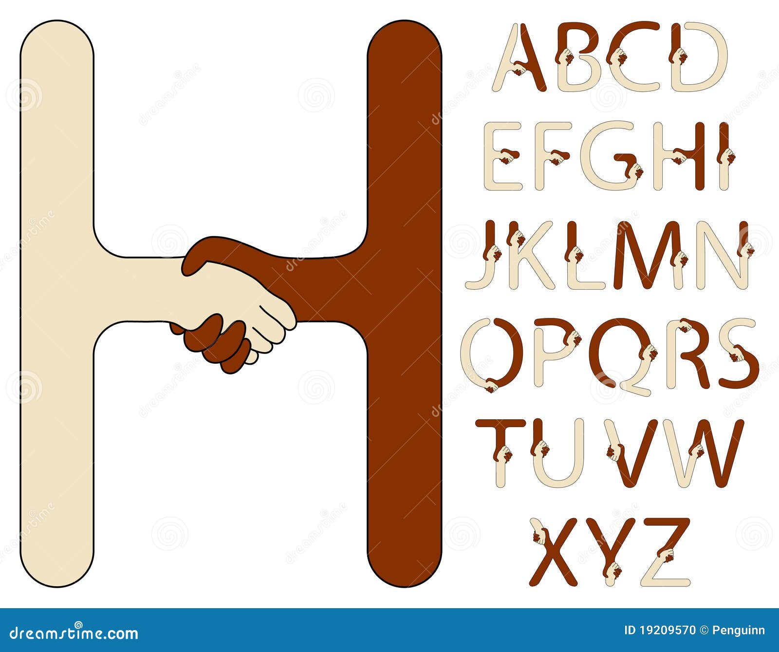 Handshake alphabet stock vector. Illustration of handshake - 19209570
