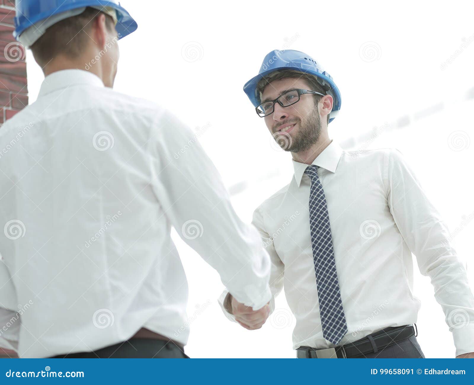 Handshake Architect and Civil Engineer Stock Image - Image of ...
