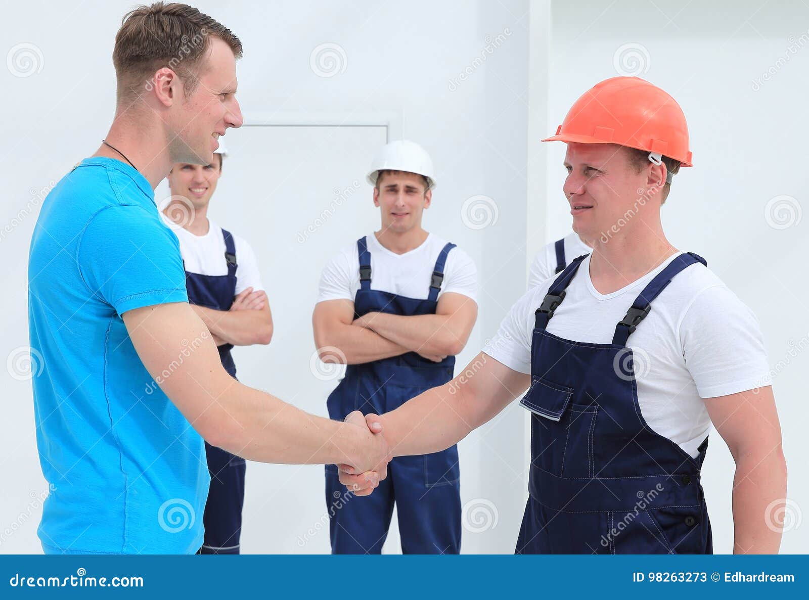 Handshake of the Architect and Engineer Stock Image - Image of install ...