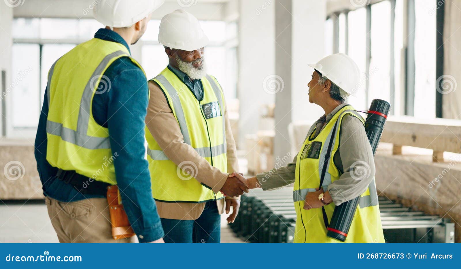 Handshake, Architecture and Engineering Team Shaking Hands with a ...