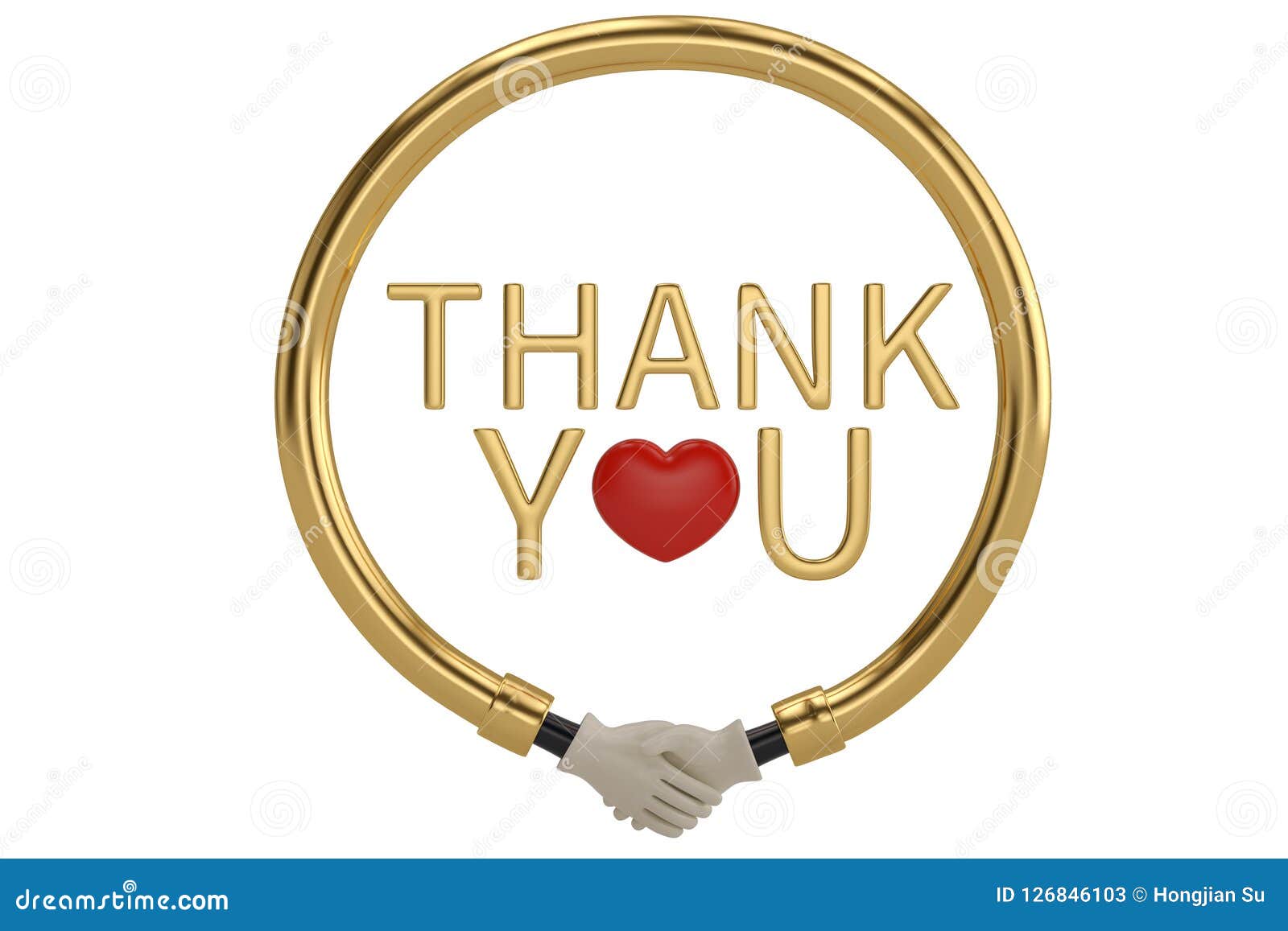 Handshake Around Thank You on White Background. 3D Illustration. Stock ... Handshake Around Thank You on White Background. 3D Illustration. Stock ...