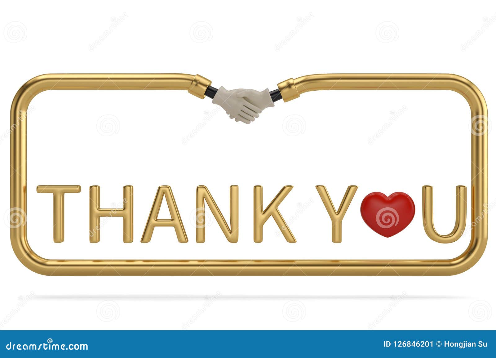 Handshake Around Thank You on White Background. 3D Illustration. Stock ... Handshake Around Thank You on White Background. 3D Illustration. Stock ...