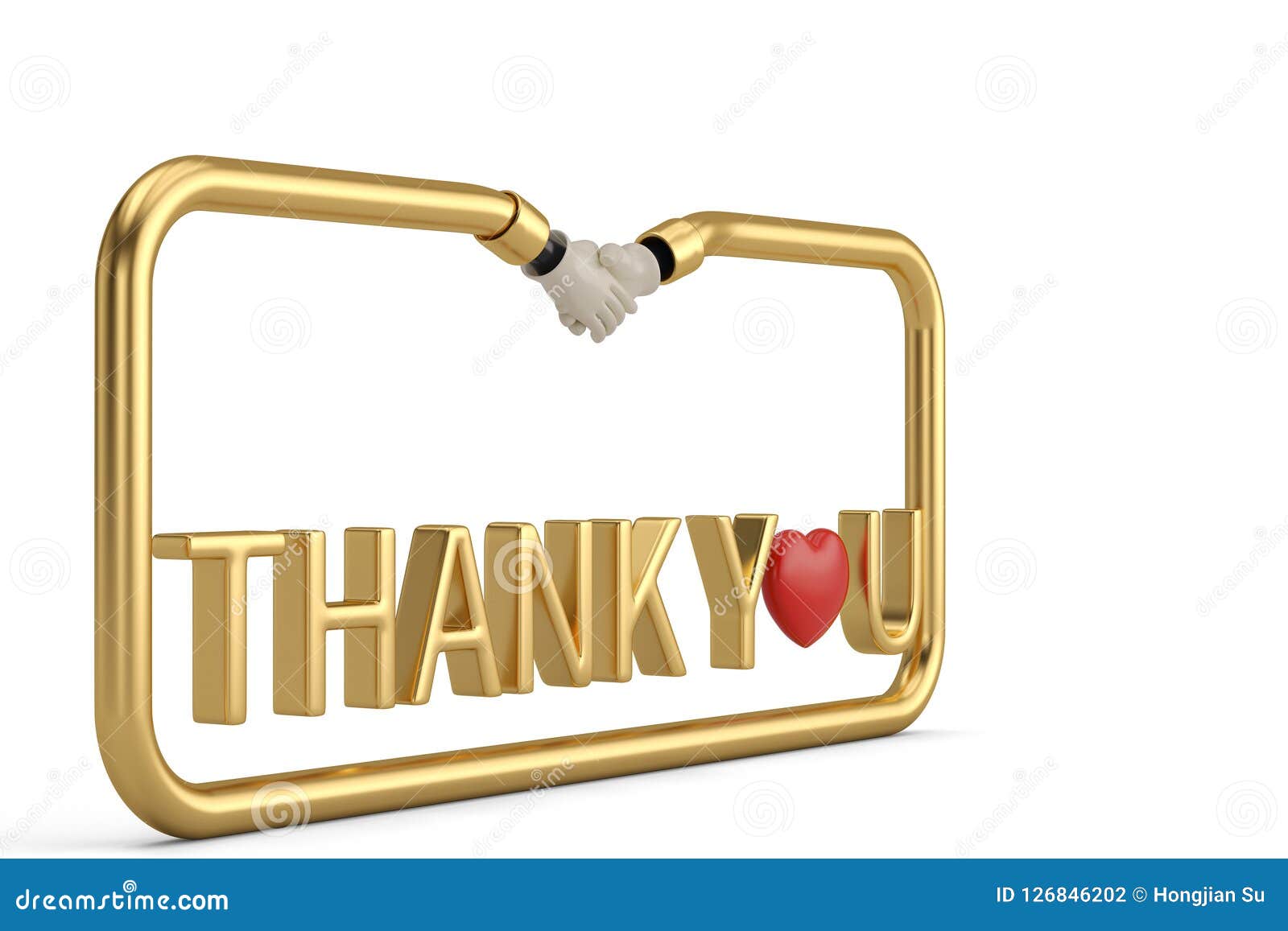 Handshake Around Thank You On White Background. 3D Illustration. Stock ... Handshake Around Thank You On White Background. 3D Illustration. Stock ...
