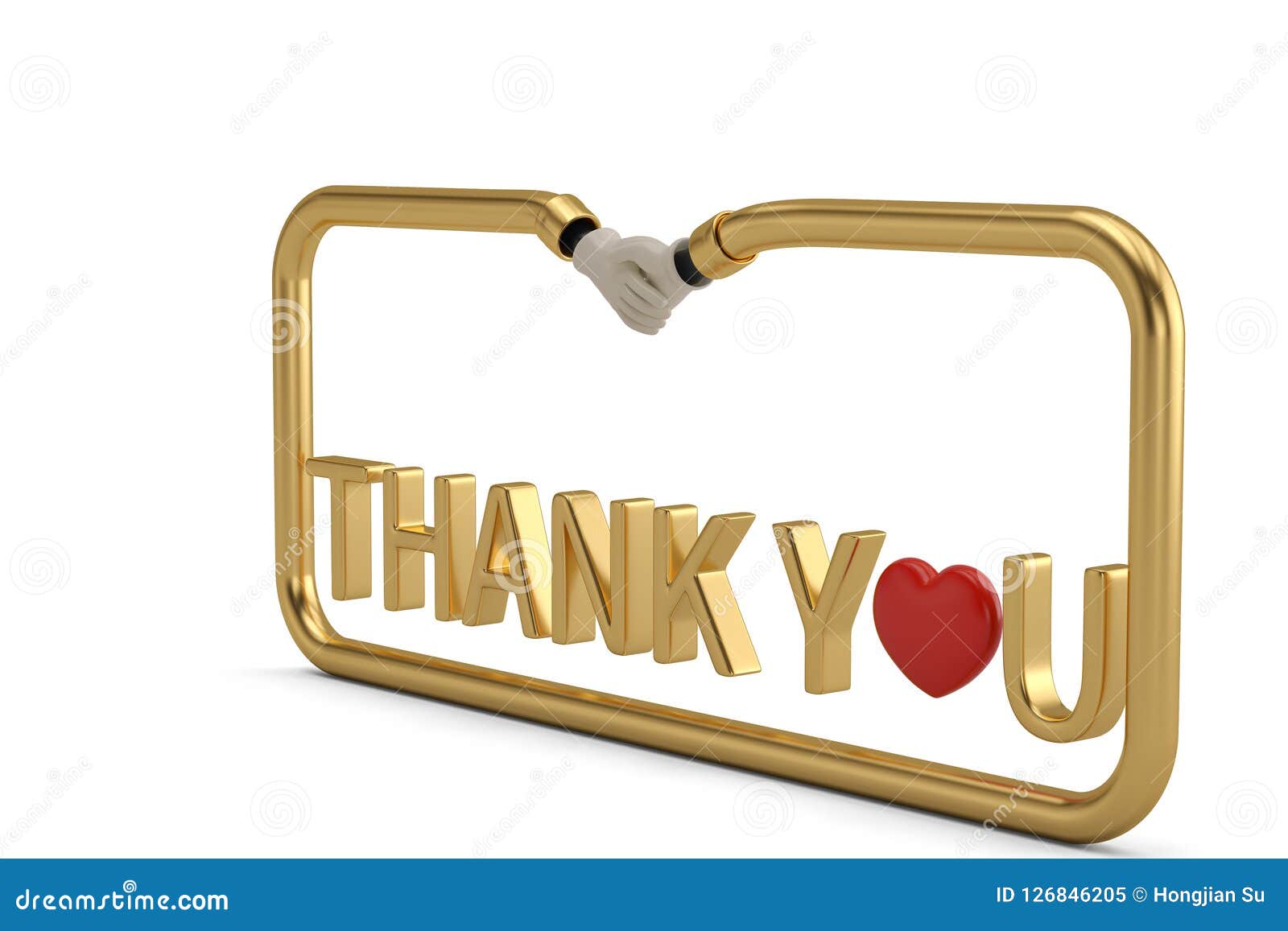 Handshake Around Thank You on White Background. 3D Illustration. Stock ... Handshake Around Thank You on White Background. 3D Illustration. Stock ...