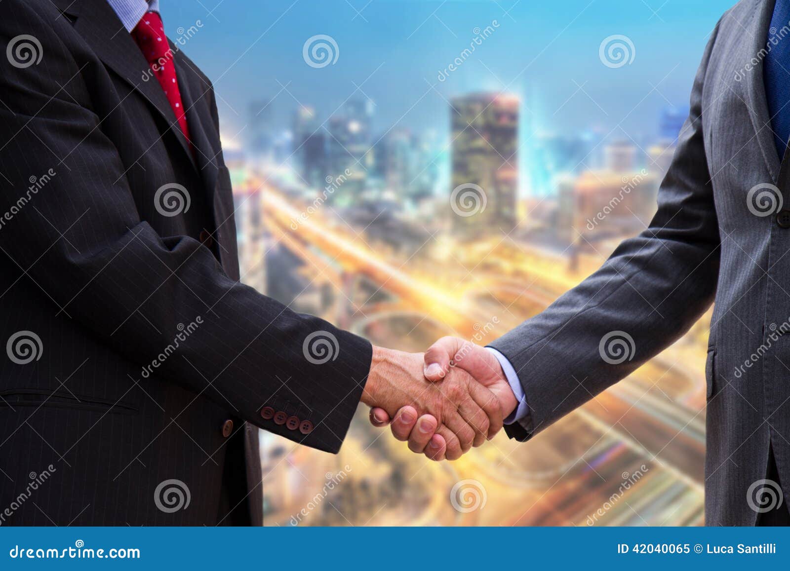 Handshake on Background of Buildings Stock Image - Image of achievement ...