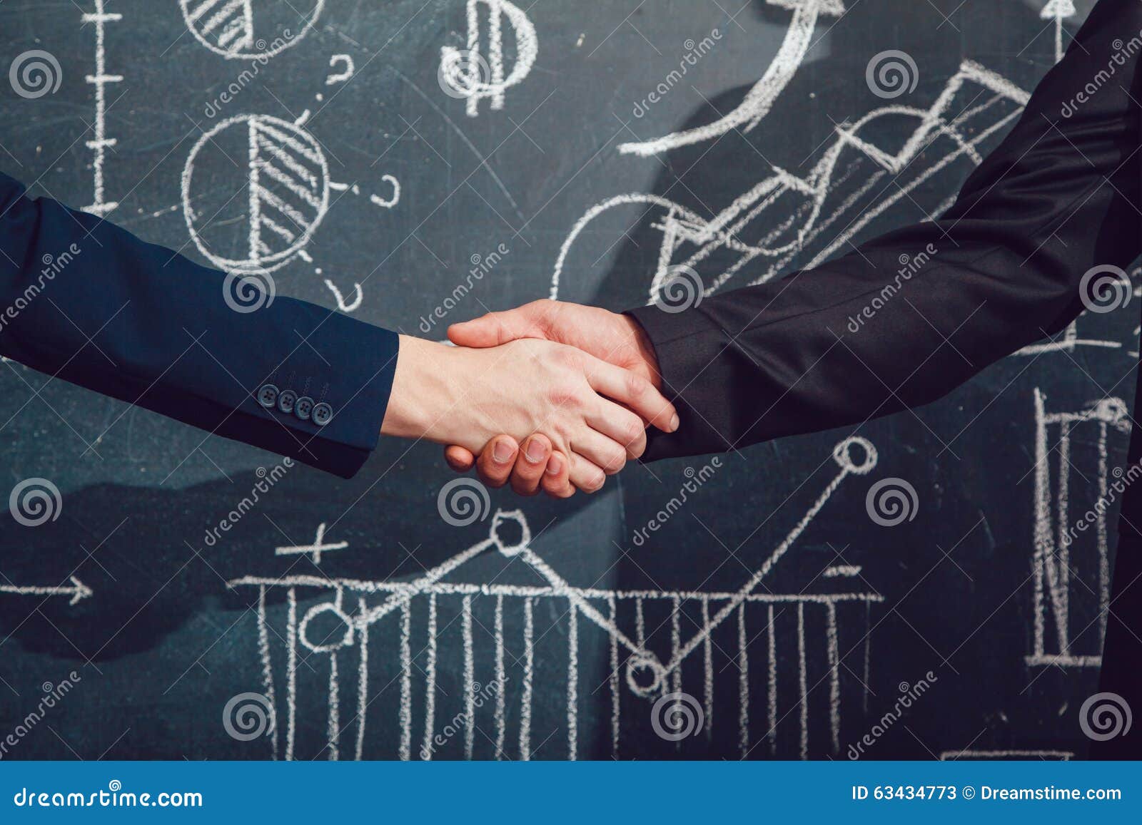 Handshake. Background with Charts Stock Image - Image of successful ...