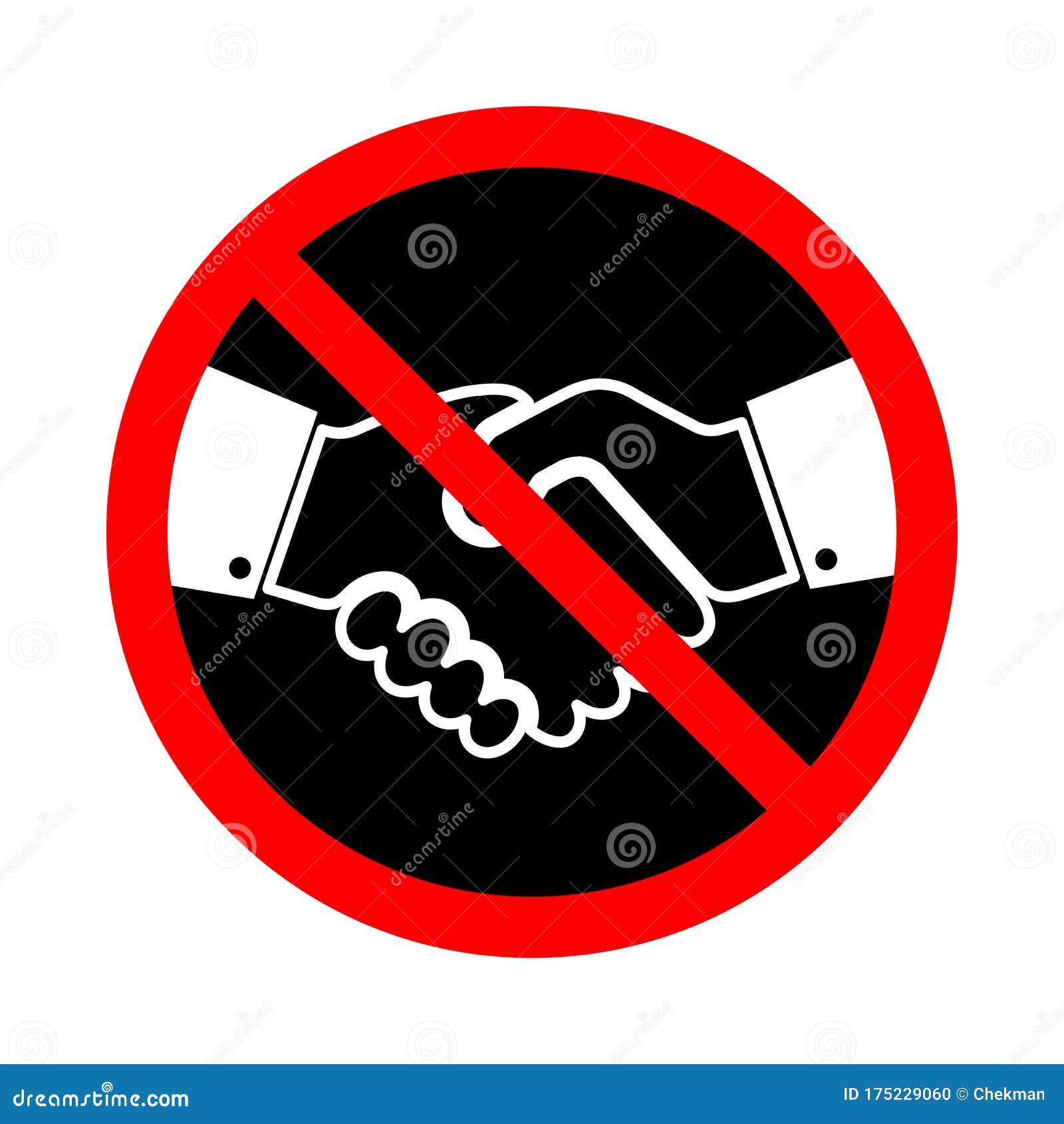 Handshake Ban Icon Isolated. Handshake Forbidden Stock Illustration ...