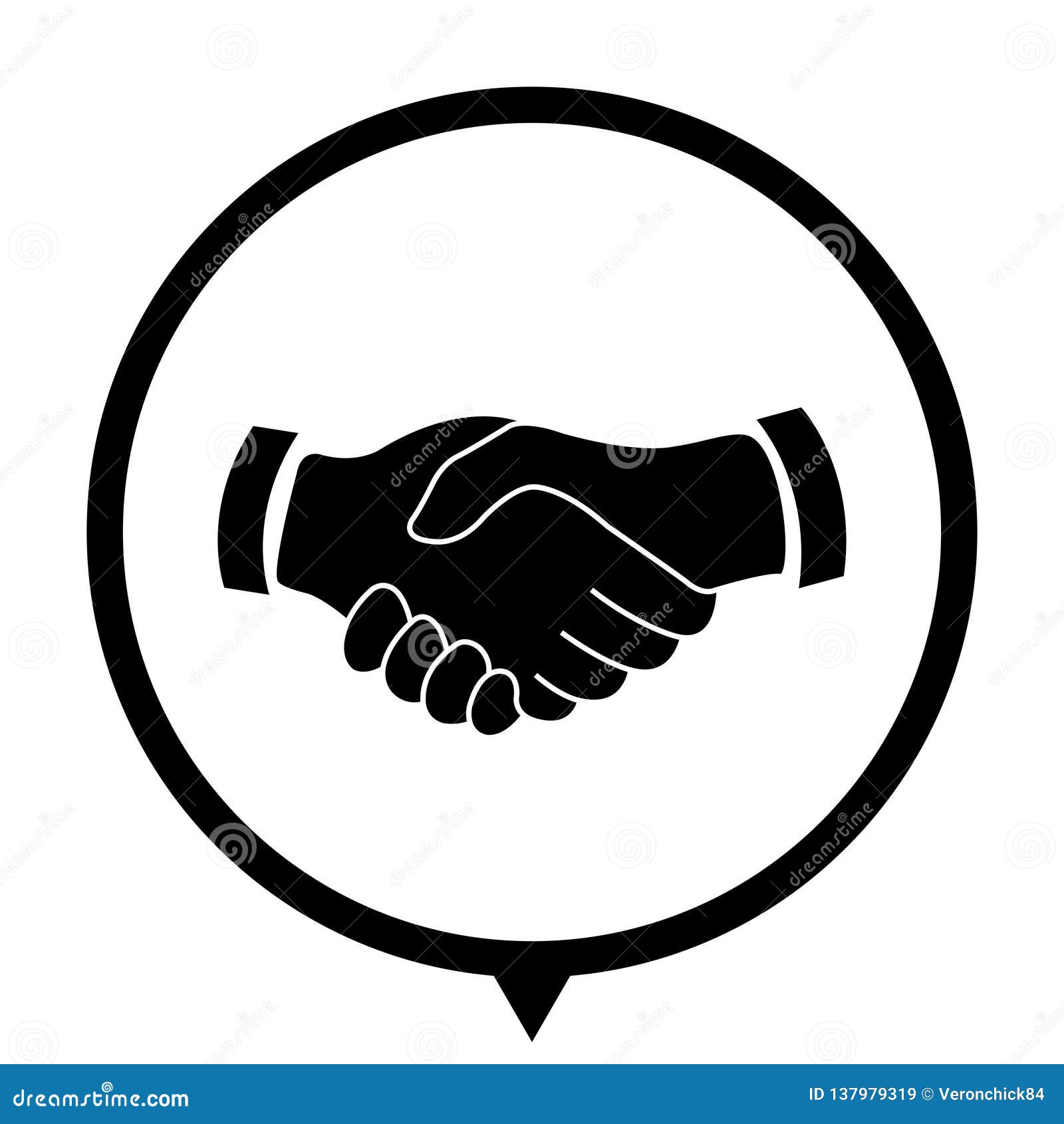 Handshake - Black Icon for Wed Design Stock Vector - Illustration of ...