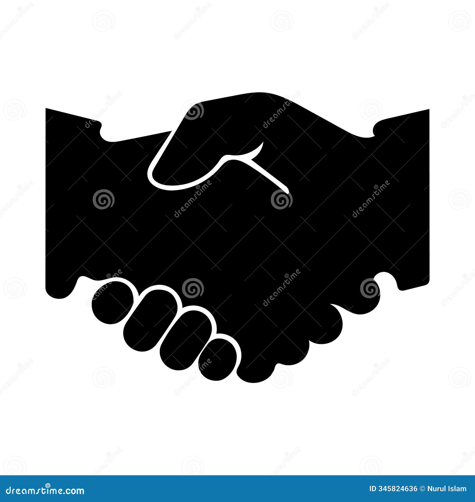 Handshake Black And White, African And Caucasian People Cartoon Vector ...