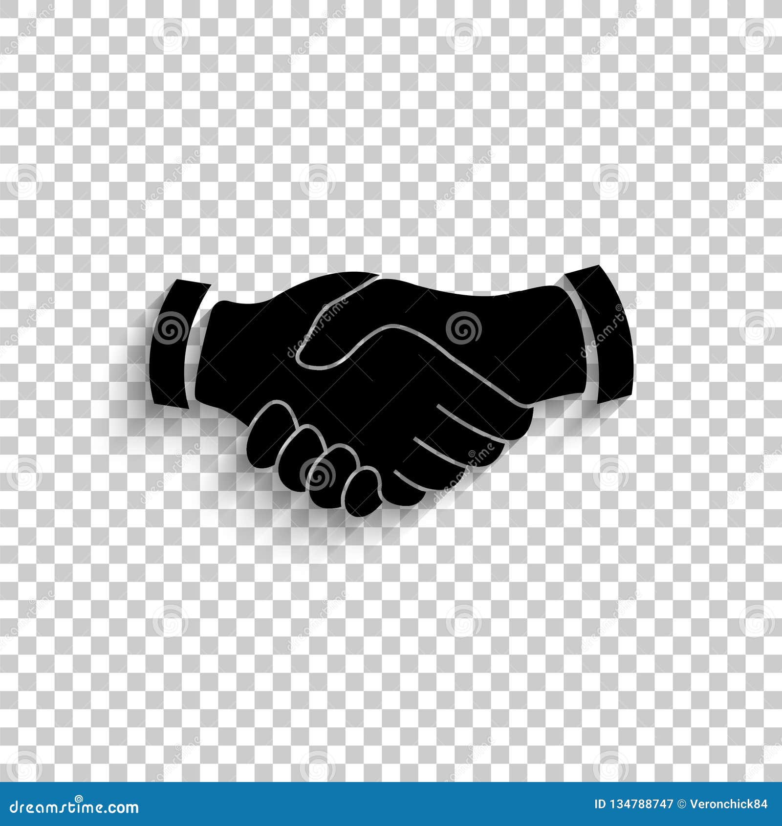 Handshake - Black Vector Icon Stock Vector - Illustration of ...