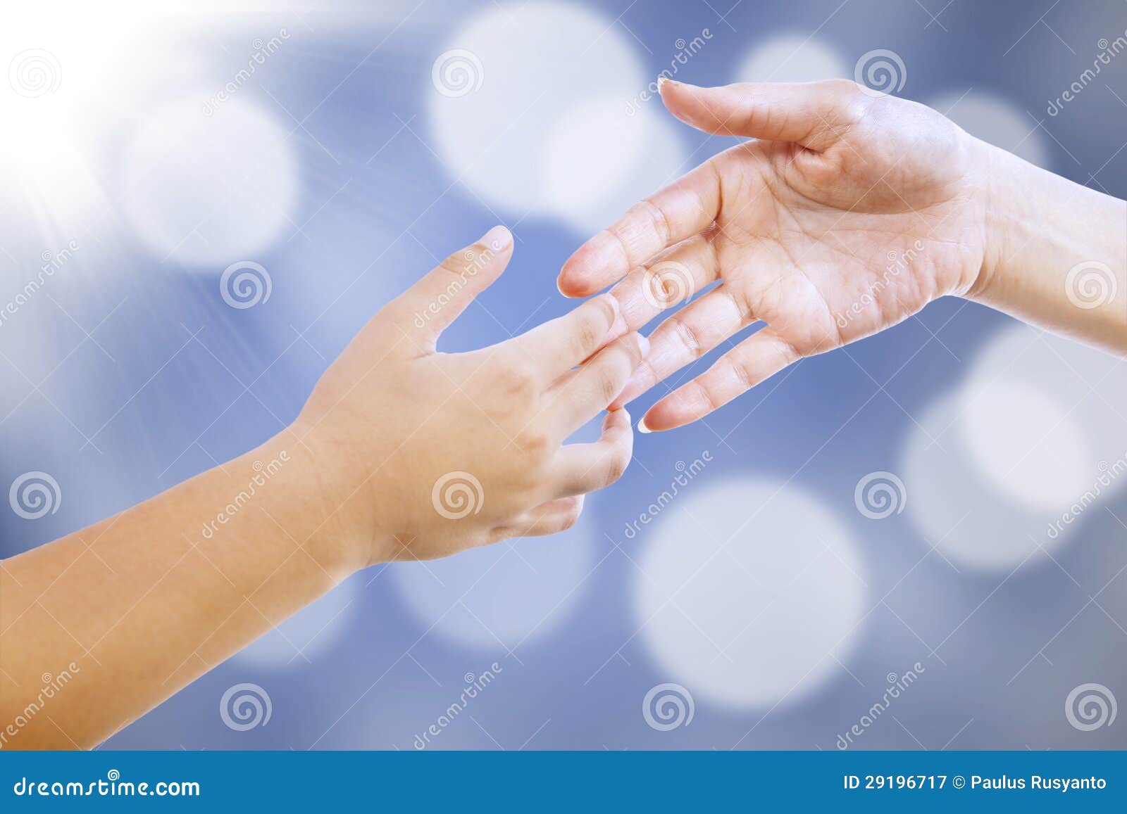 Handshake on Blue Defocused Lights Stock Image - Image of cooperation ...