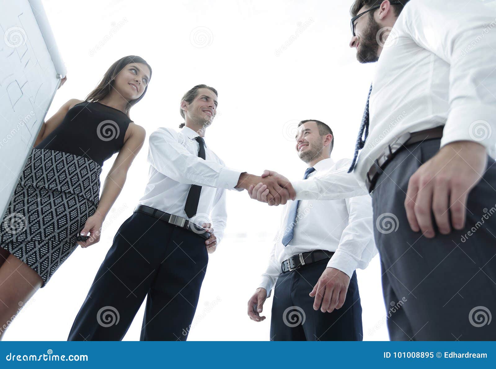 Handshake Business Colleagues after Discussing the New Presentation ...