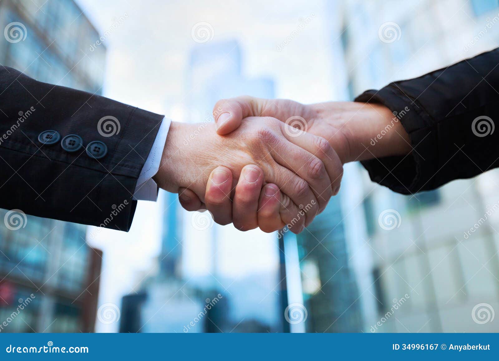 Handshake stock image. Image of buildings, outdoors, cooperation - 34996167