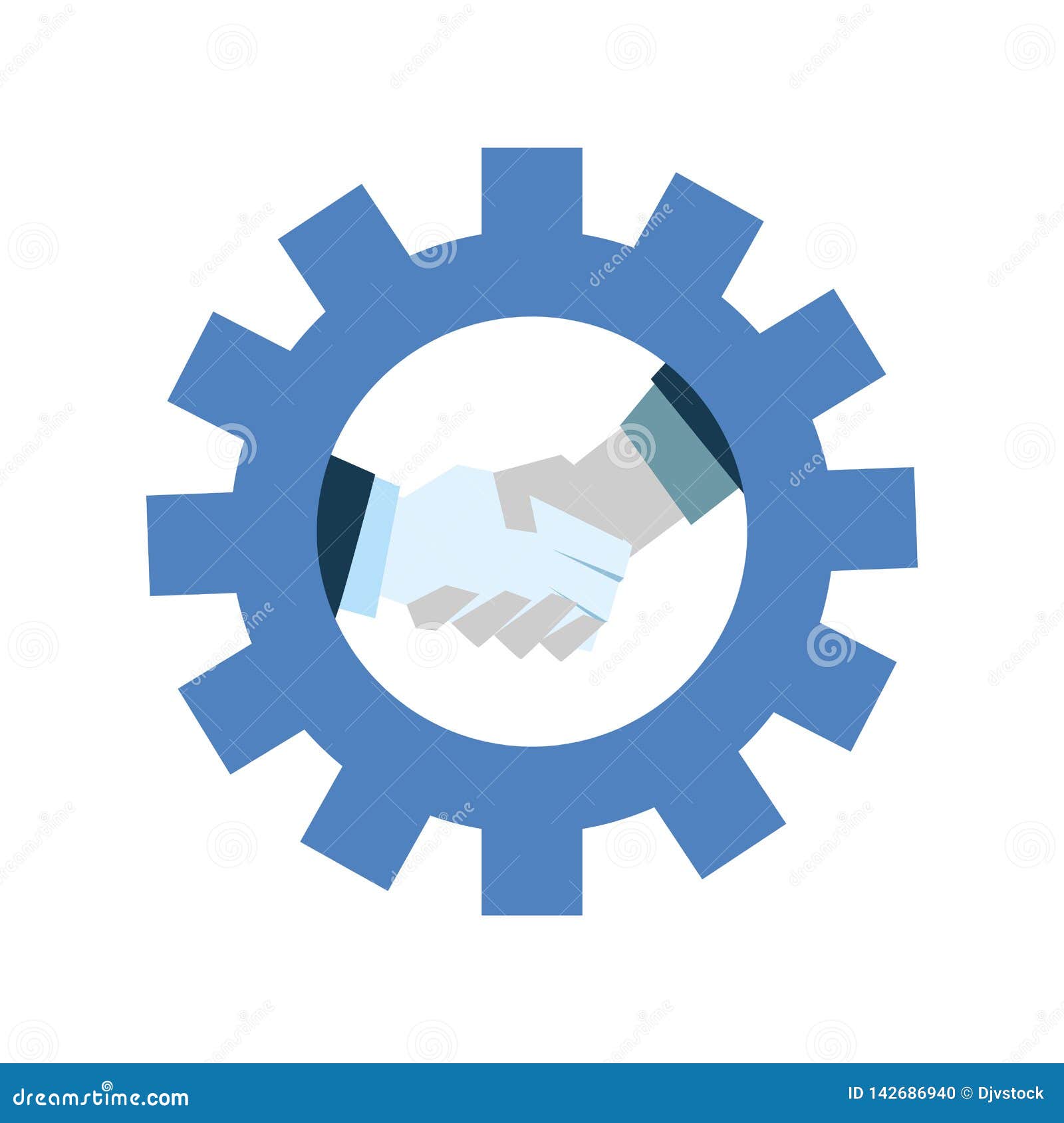 Handshake Business on Gear Team Stock Vector - Illustration of idea ...