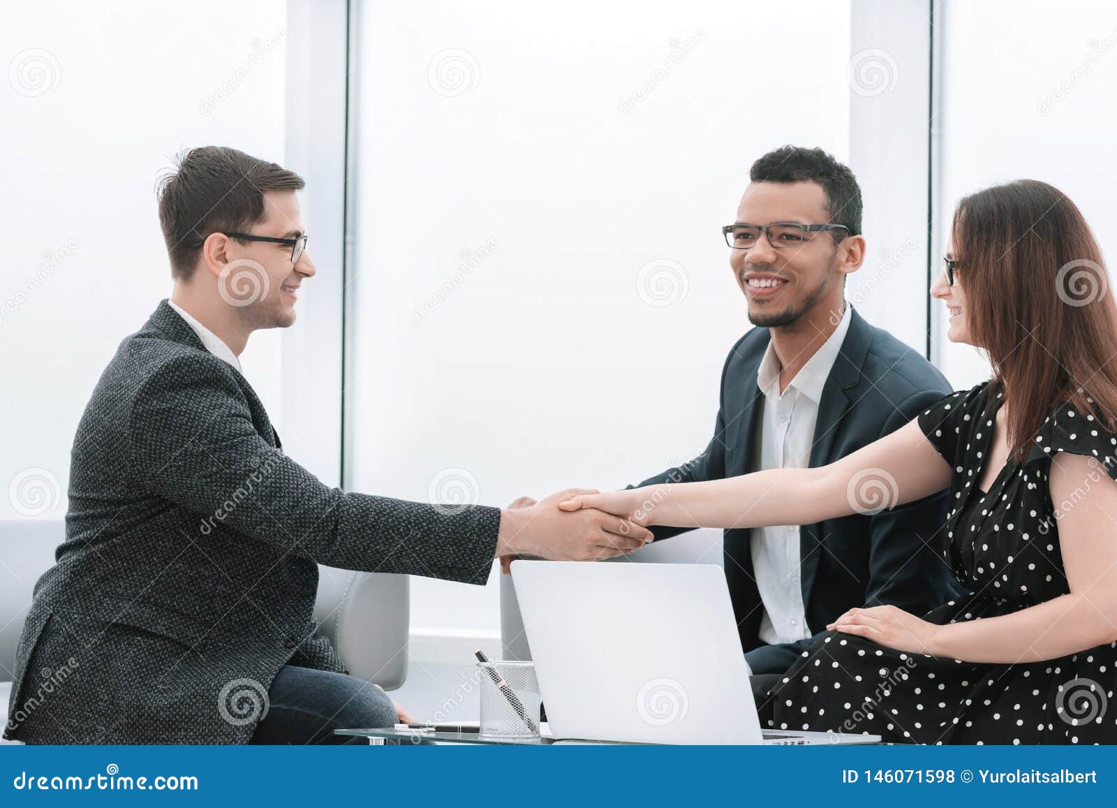 Handshake of Business Partners after Discussing a New Joint Project ...