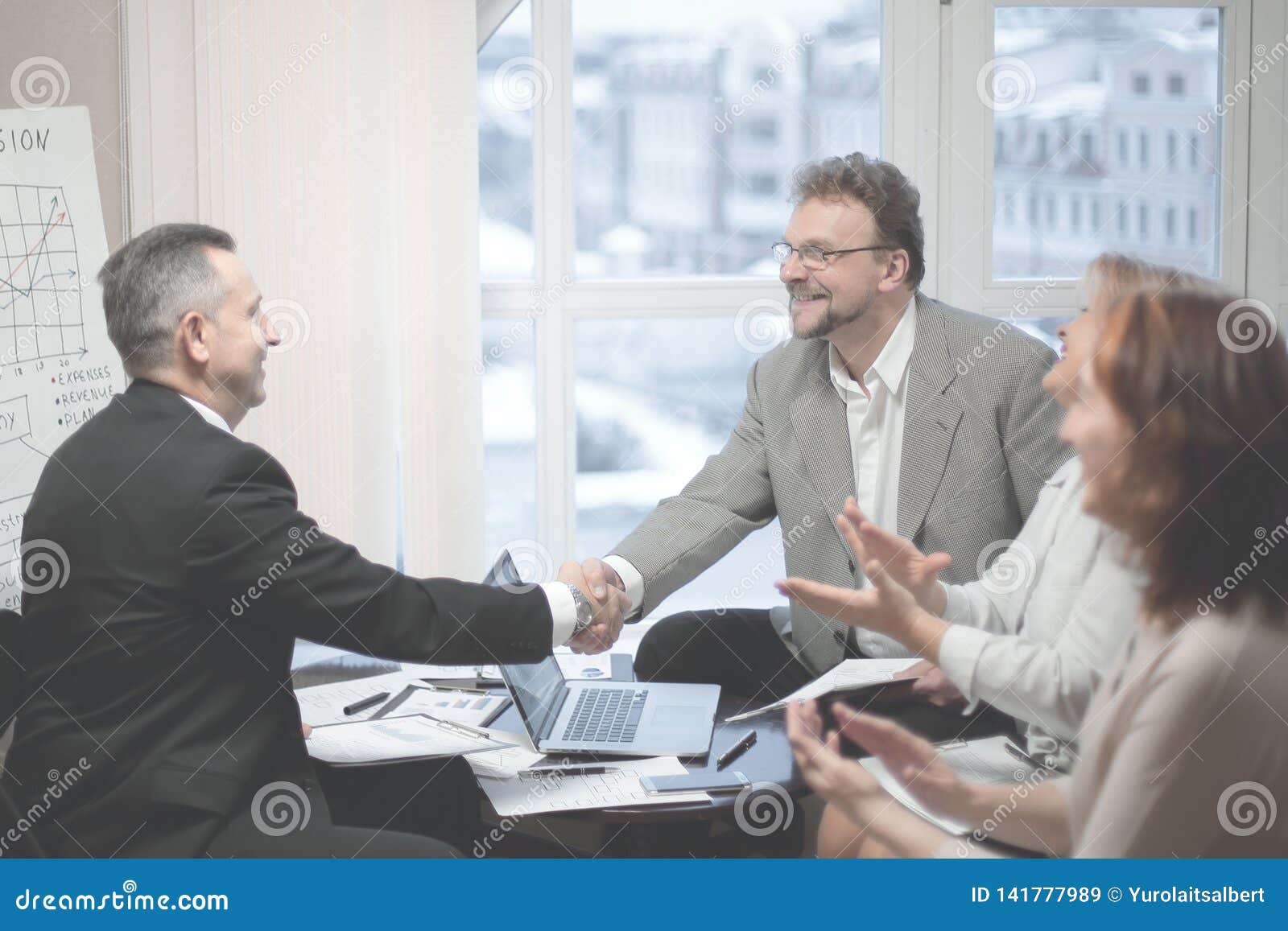 Handshake Business Partners after Discussion of the Contract. Stock ...