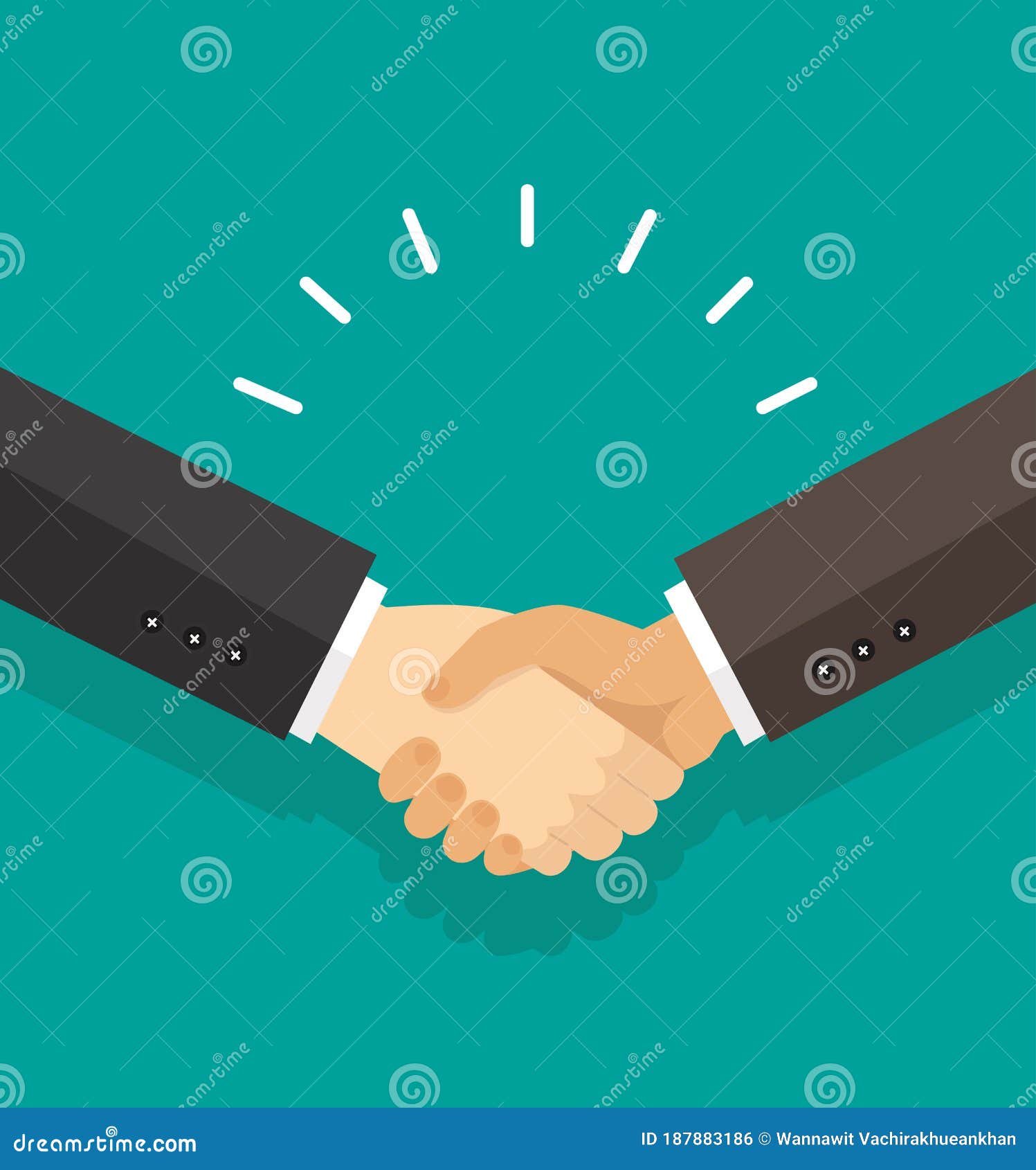 Businessmans Handshake Vector Flat Style Concept Stock Vector ...