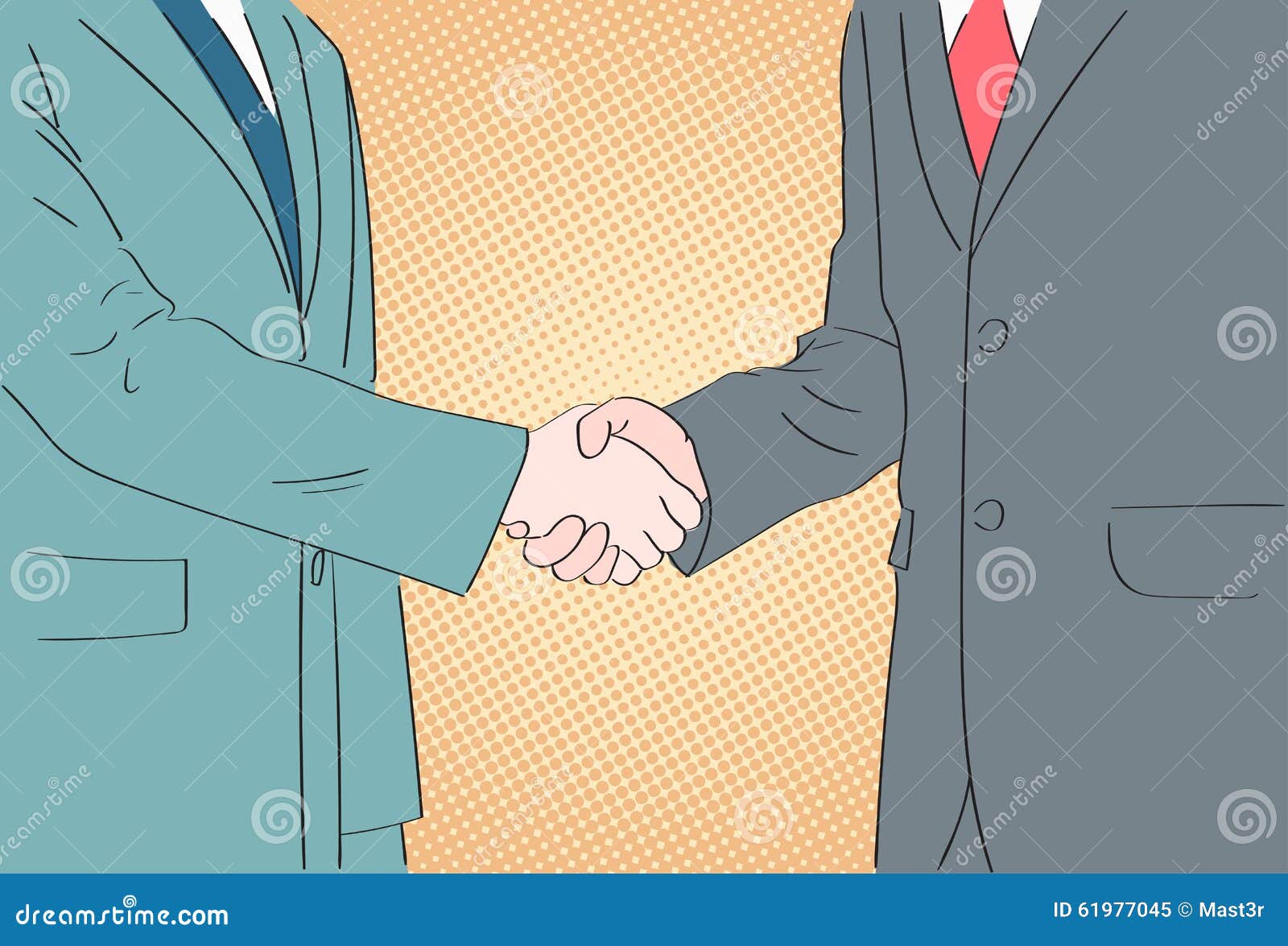 Handshake Business People Pop Art Hands Shake Stock Vector ...