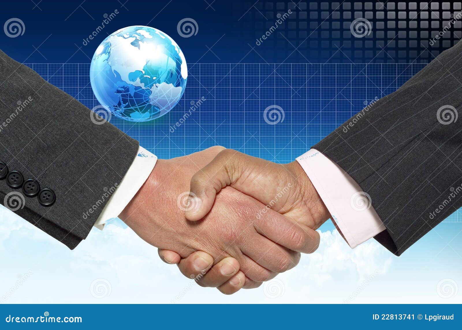 Handshake for Business and World Stock Image - Image of conclude, blue ...