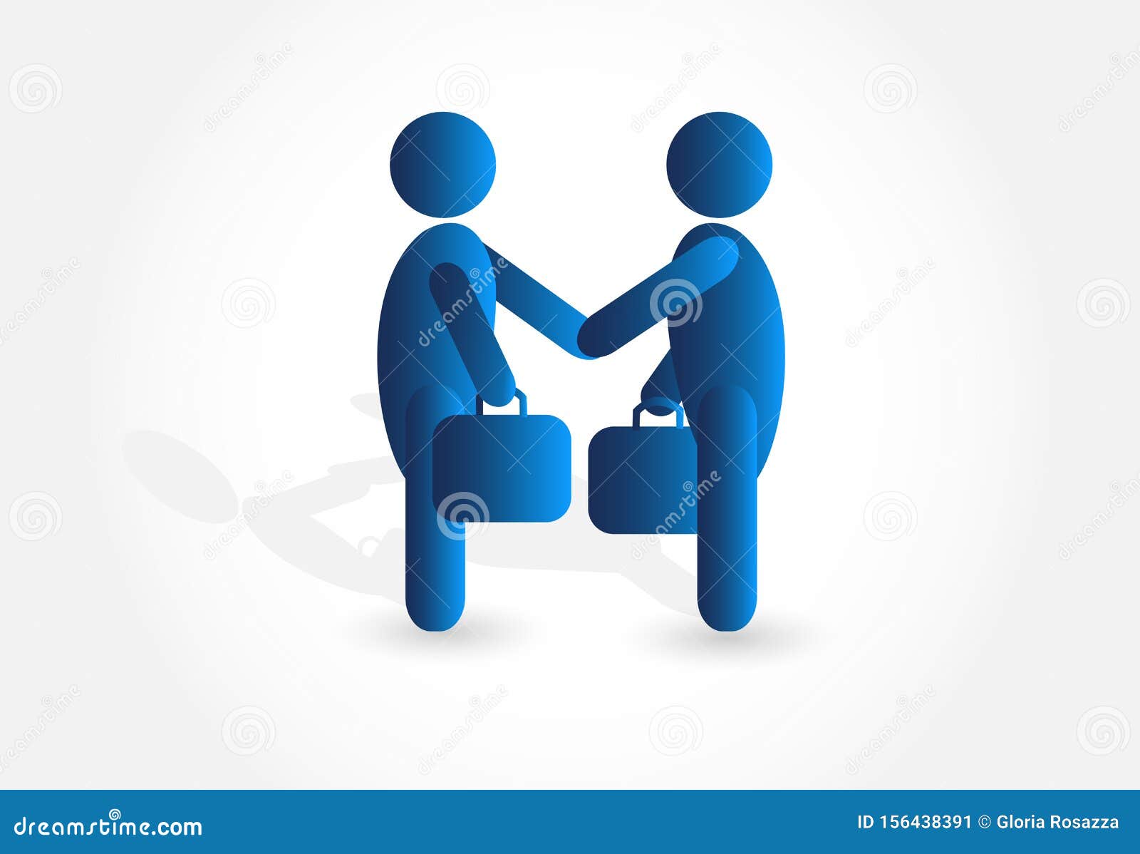 Handshake Businessmen Logo Icon Blue Symbol Vector Stock Vector ...