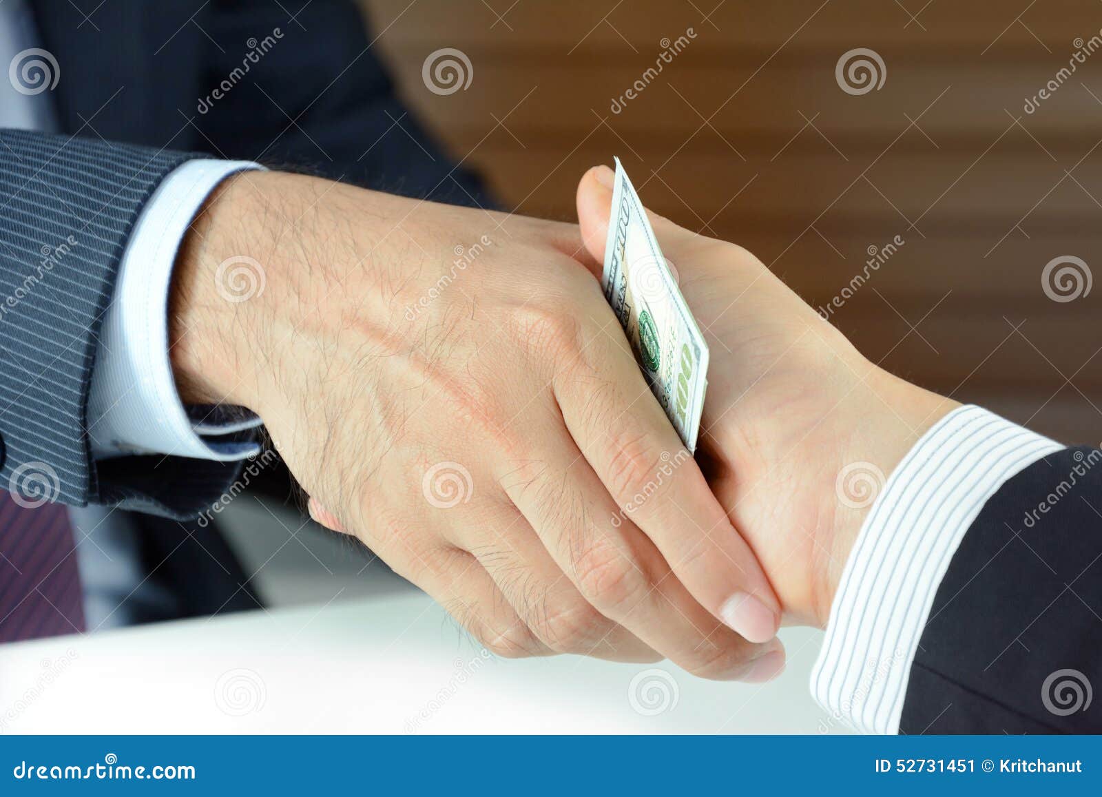 Handshake of Businessmen with Money Stock Image - Image of company ...