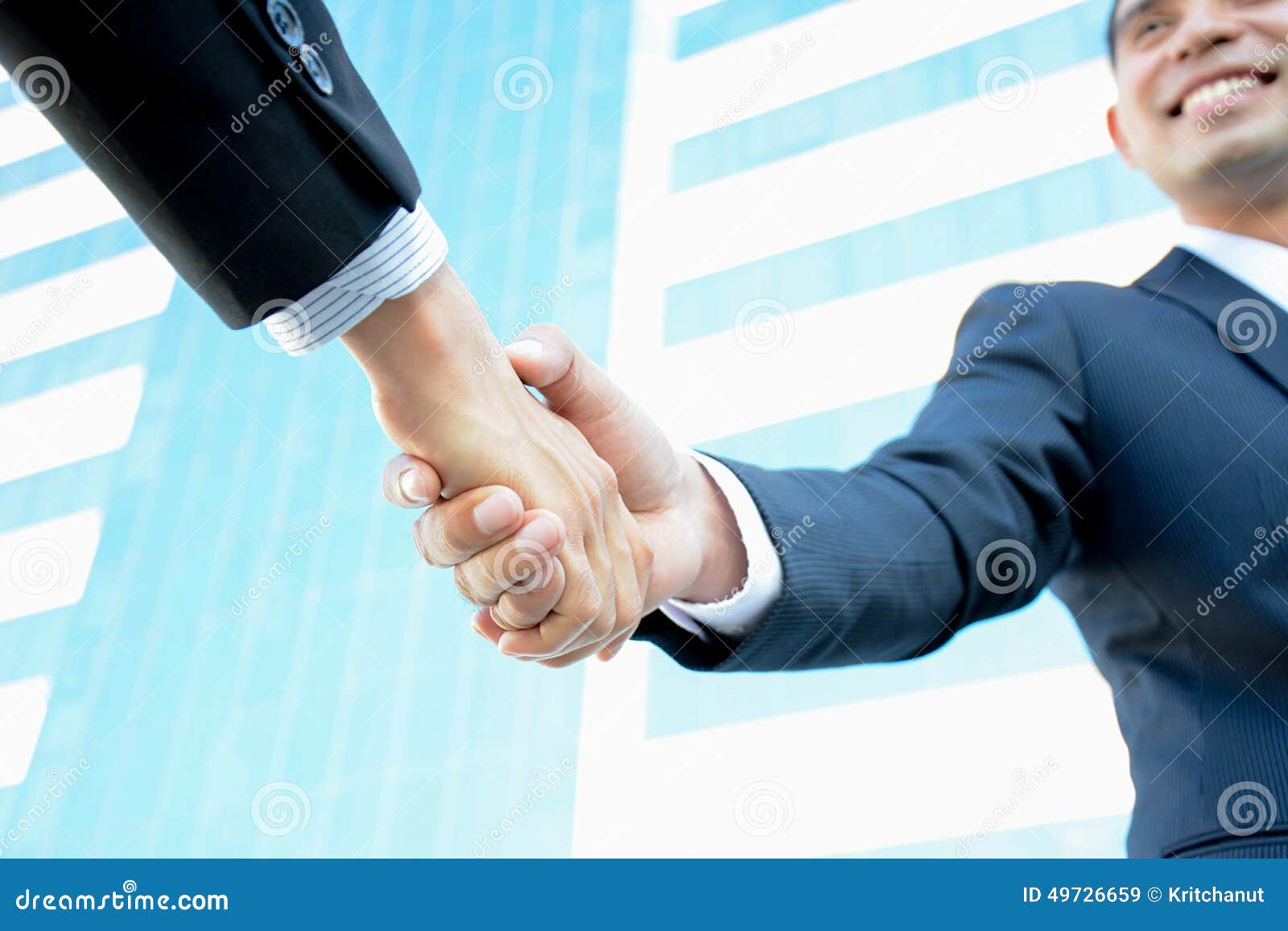 Handshake of Businessmen with Smiling Face Stock Image - Image of ...