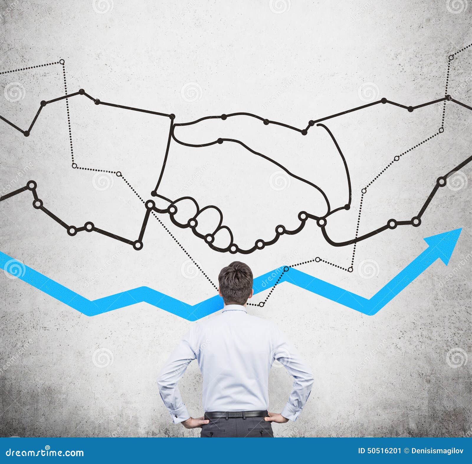 Handshake and charts stock image. Image of greeting, executive - 50516201