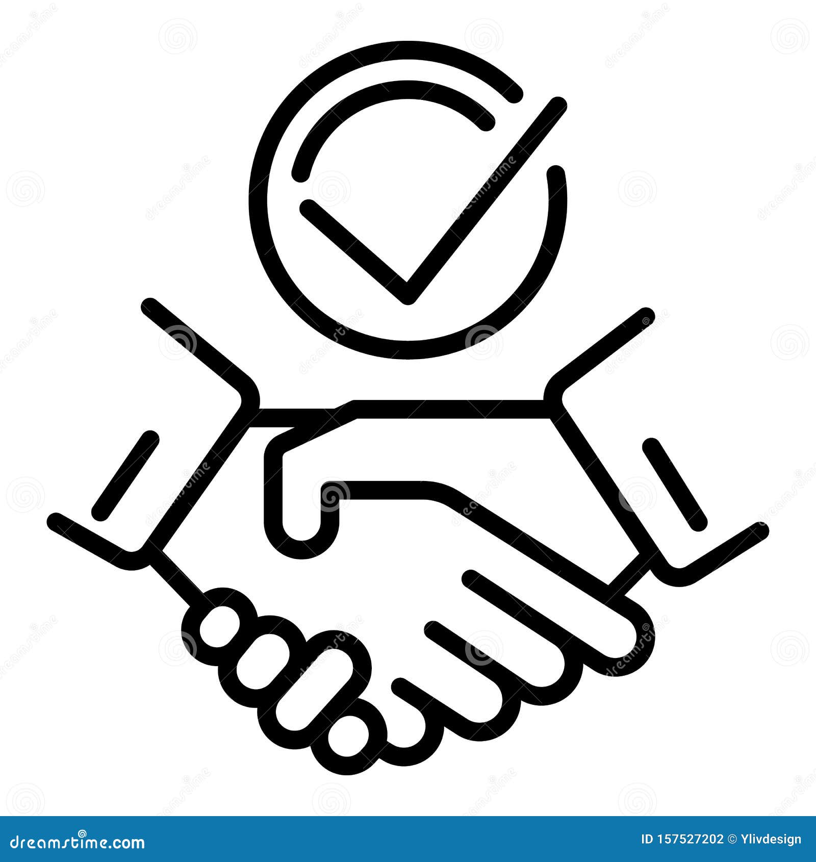 Handshake Check Icon, Outline Style Stock Vector - Illustration of ...