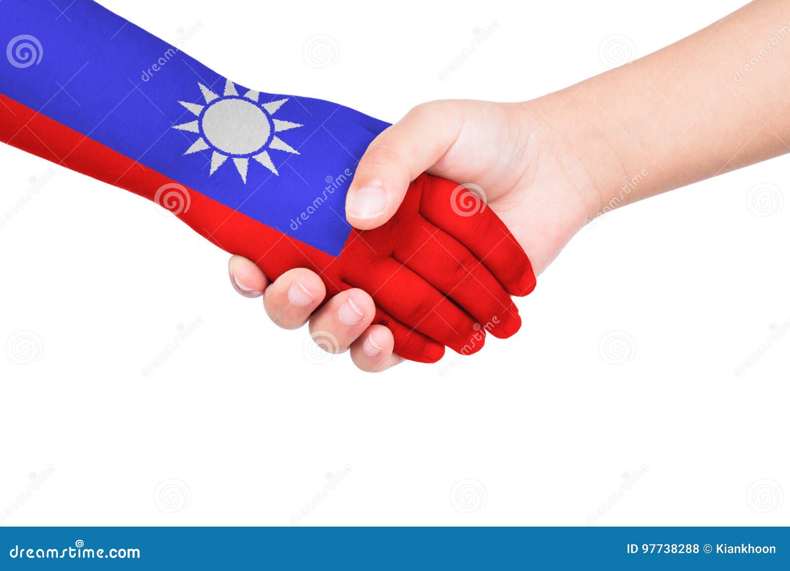 Handshake between a Child and Taiwan Stock Photo - Image of meeting ...