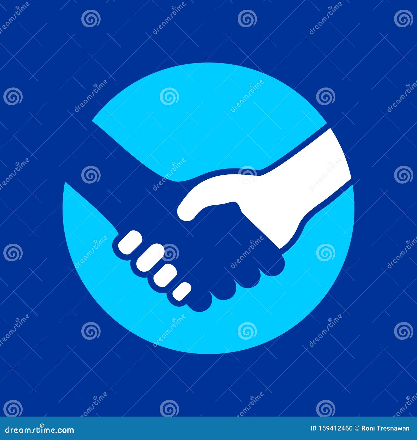 Handshake, Circle Shape Logo, Union Concept, Teamwork Symbol Cartoon ...
