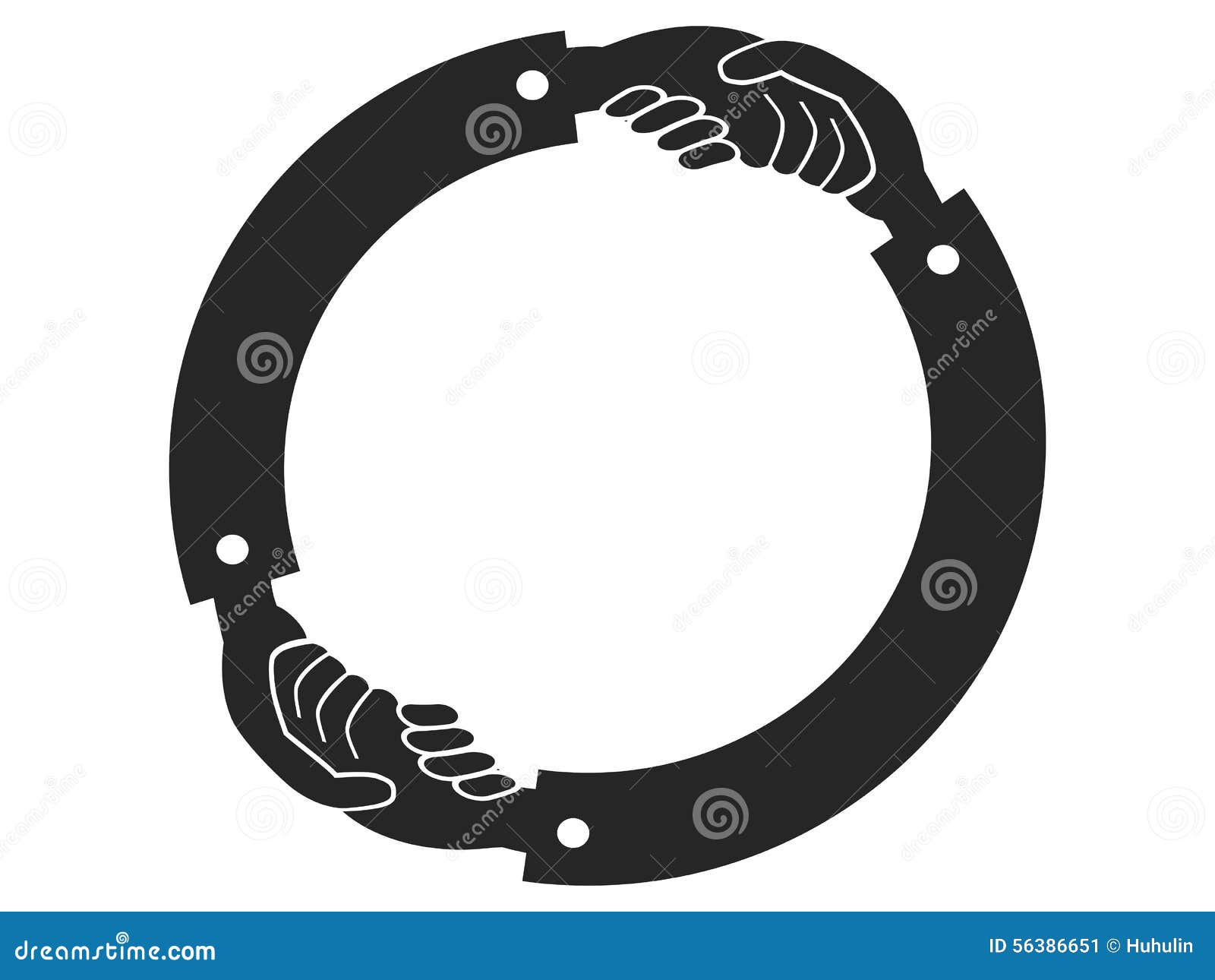Handshake, Circle Shape Logo, Union Concept, Teamwork Symbol Cartoon ...