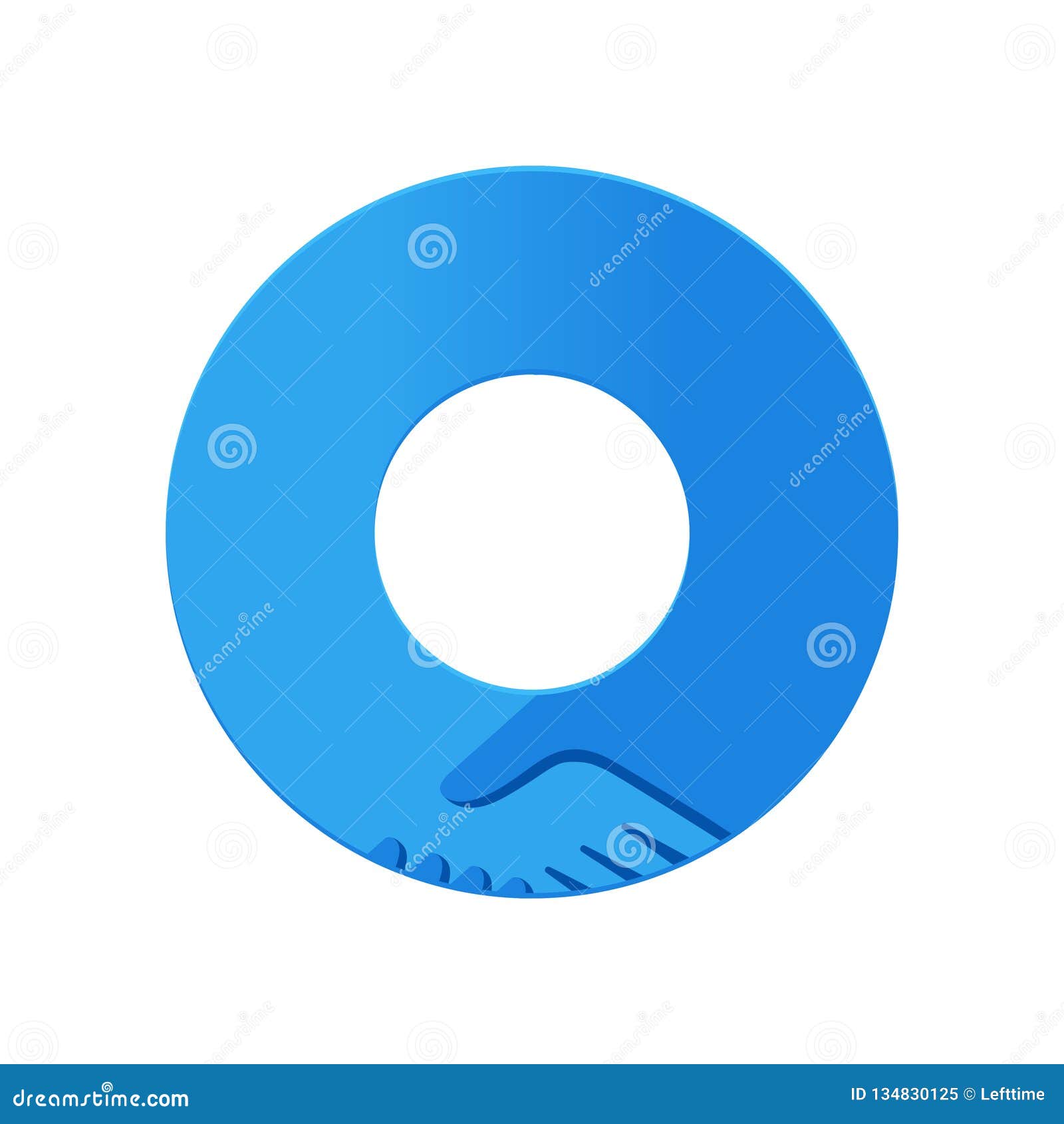 Handshake, Circle Shape Logo, Union Concept, Teamwork Symbol Cartoon ...