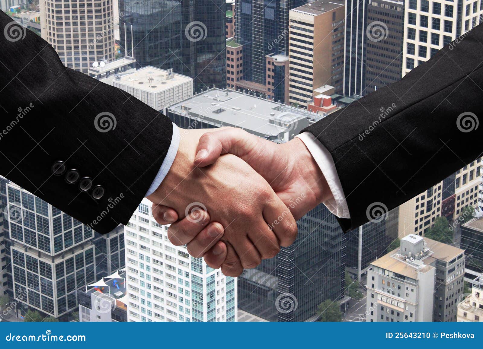Handshake and city stock photo. Image of hands, gesturing - 25643210