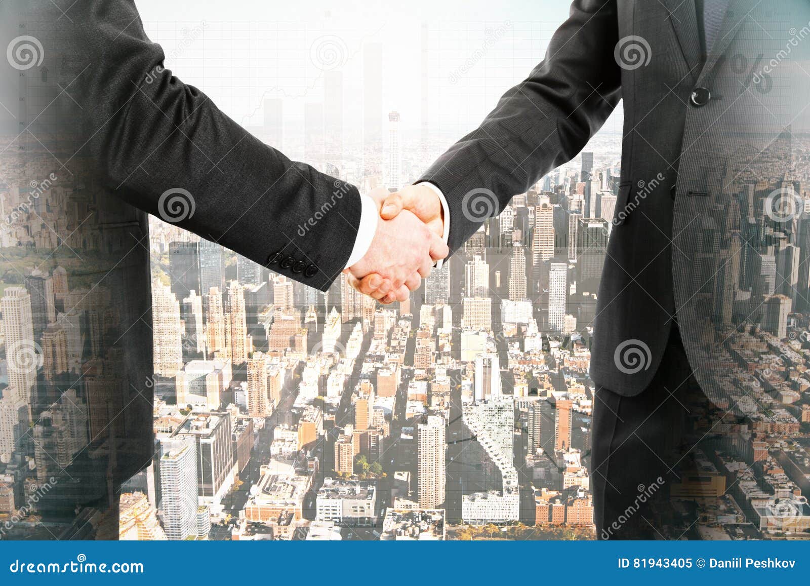 Handshake on City Background Stock Image - Image of hands, outside ...