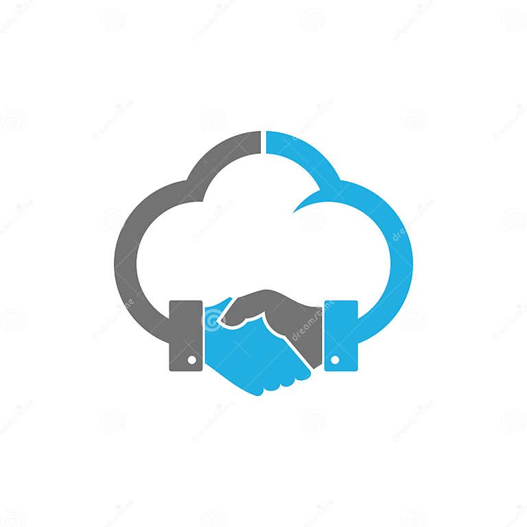 Handshake Cloud Logo Icon Design Stock Vector - Illustration of cloud ...