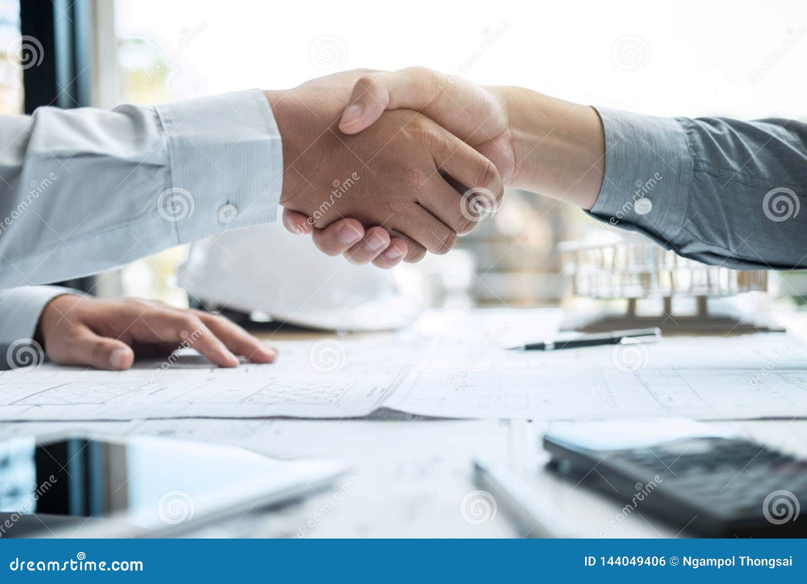Handshake of Collaboration, Construction Engineering or Architect ...