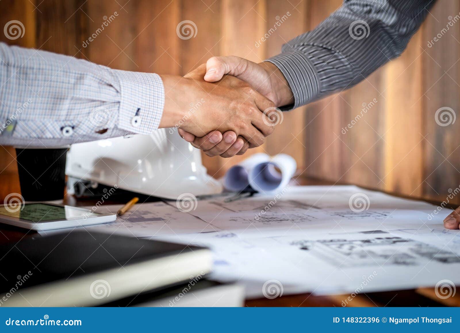 Handshake of Collaboration, Construction Engineering or Architect ...