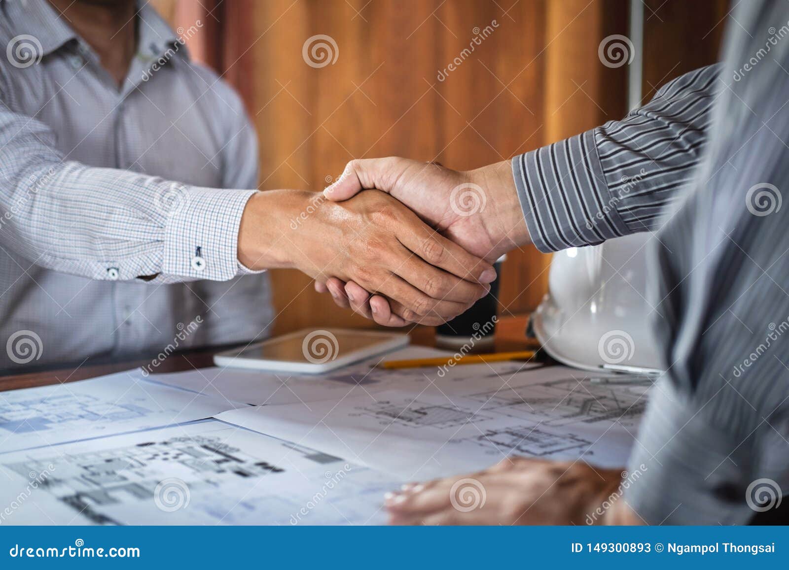 Handshake of Collaboration, Construction Engineering or Architect ...