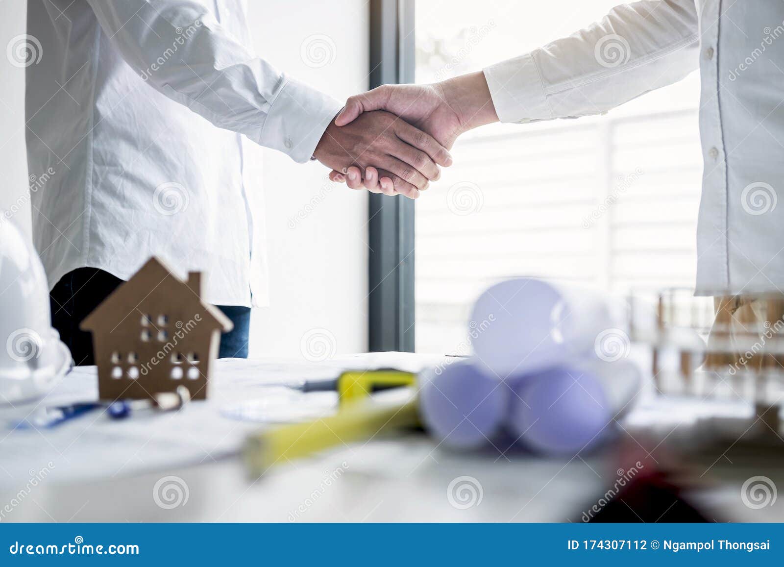 Handshake of Collaboration, Construction Engineering or Architect ...