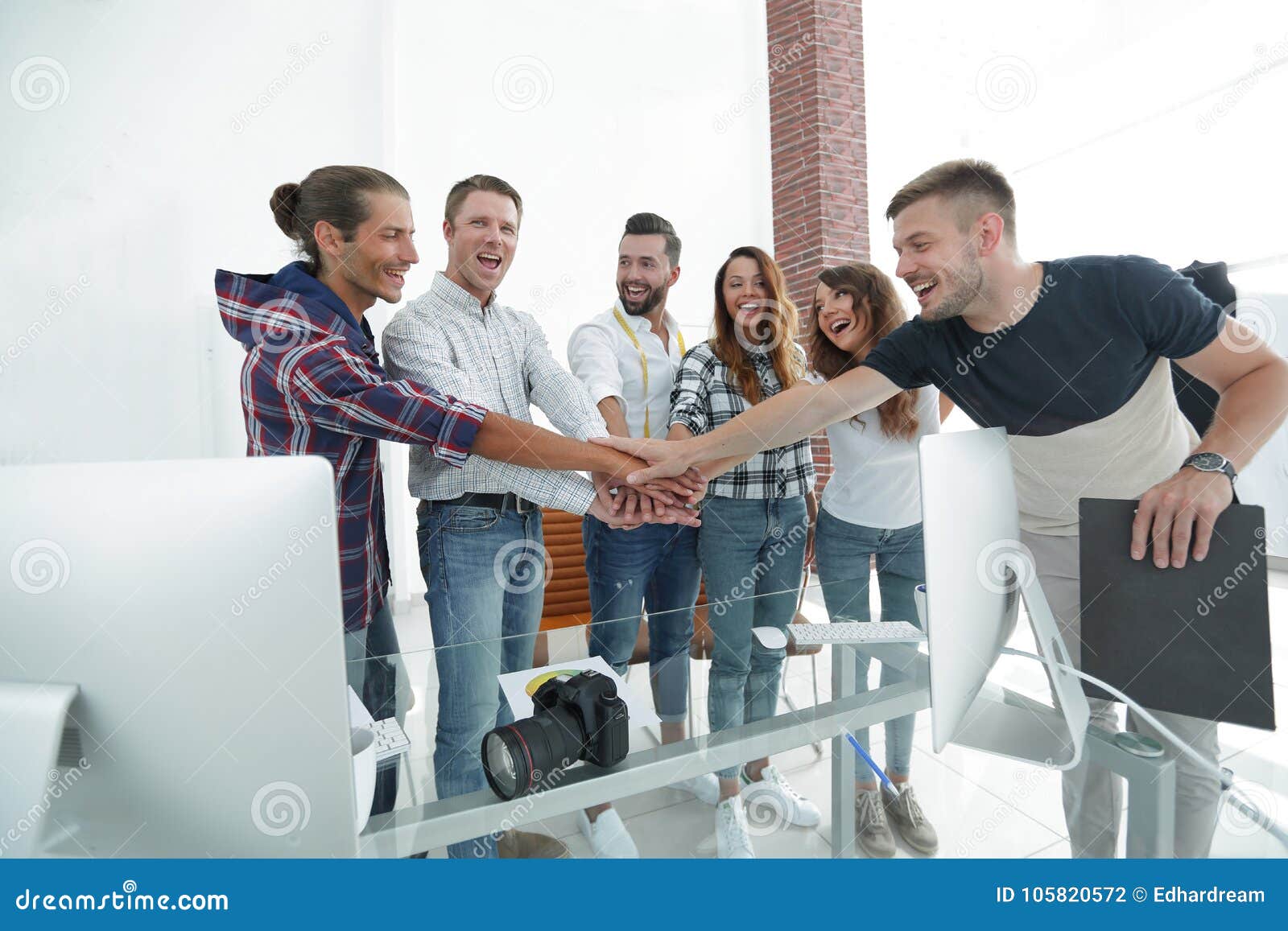 Handshake Colleagues in Creative Studio Stock Photo - Image of ...