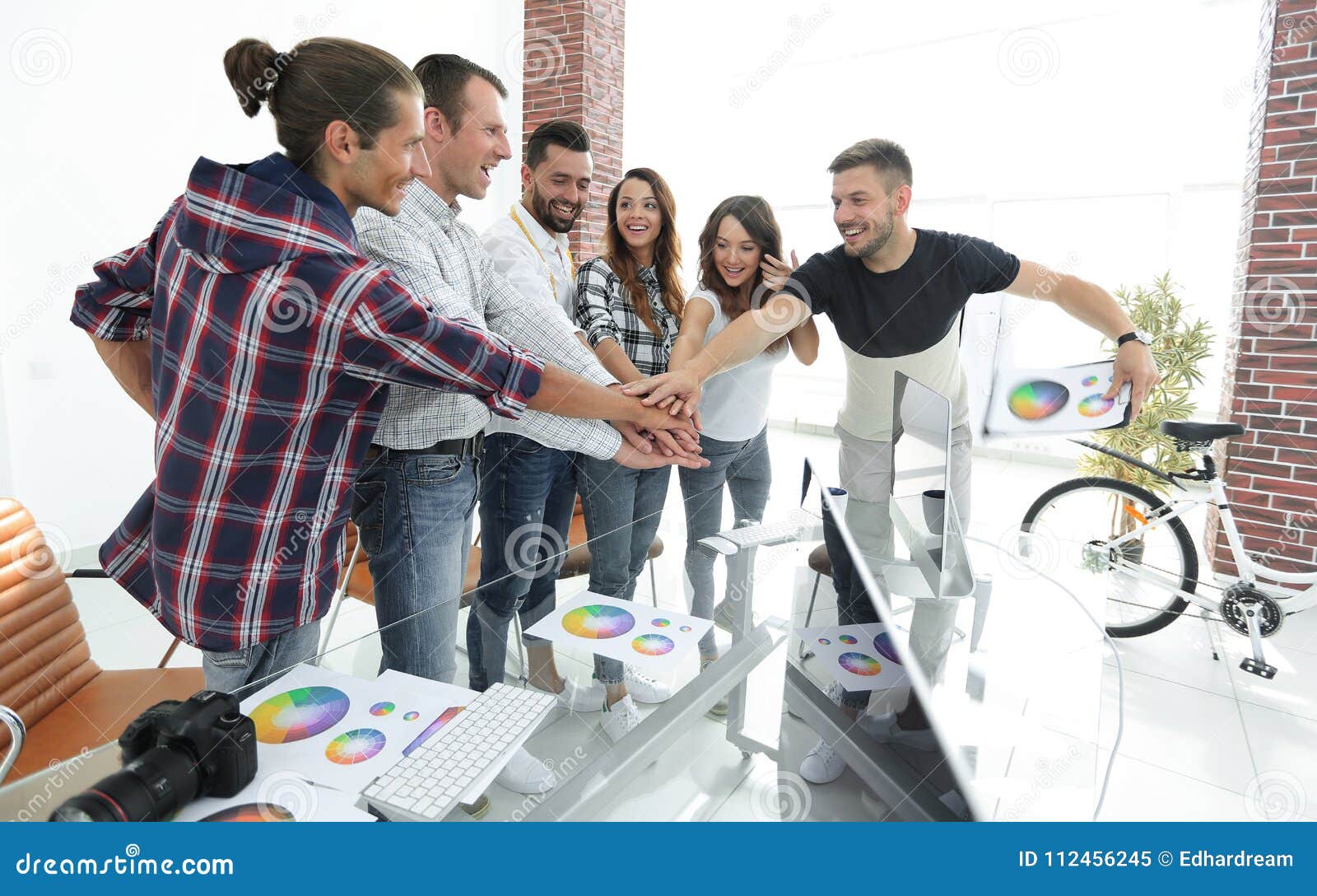 Handshake Colleagues in Creative Studio Stock Image - Image of civil ...