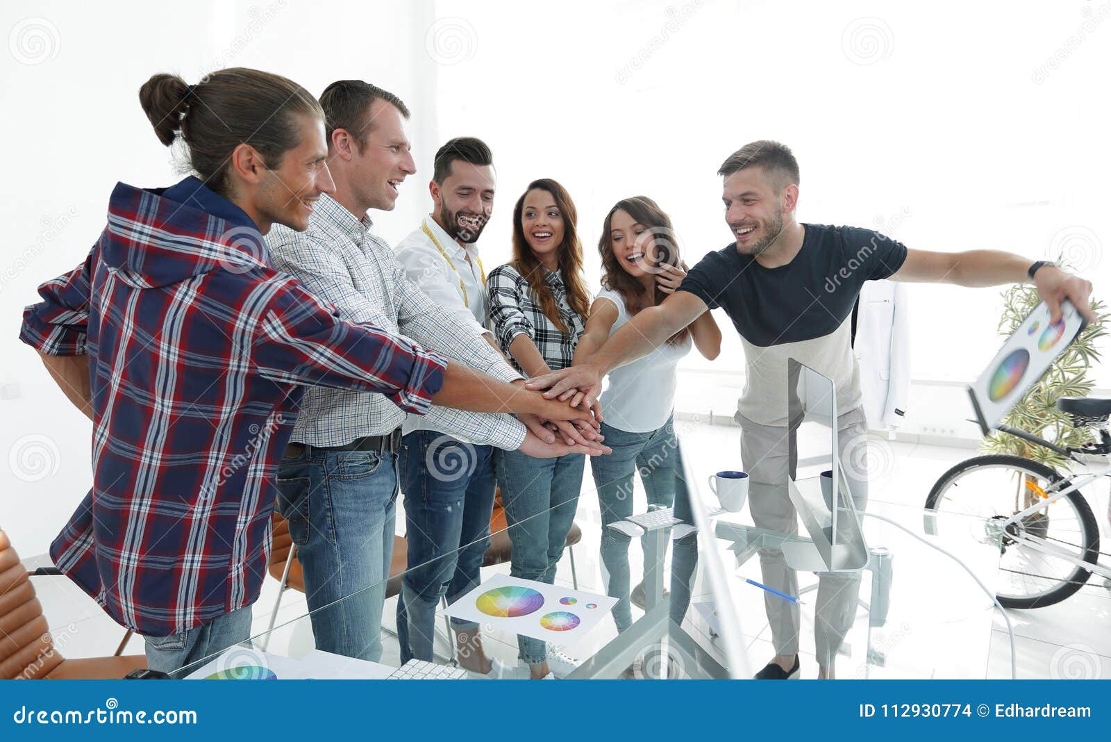 Handshake Colleagues in Creative Studio Stock Photo - Image of casual ...