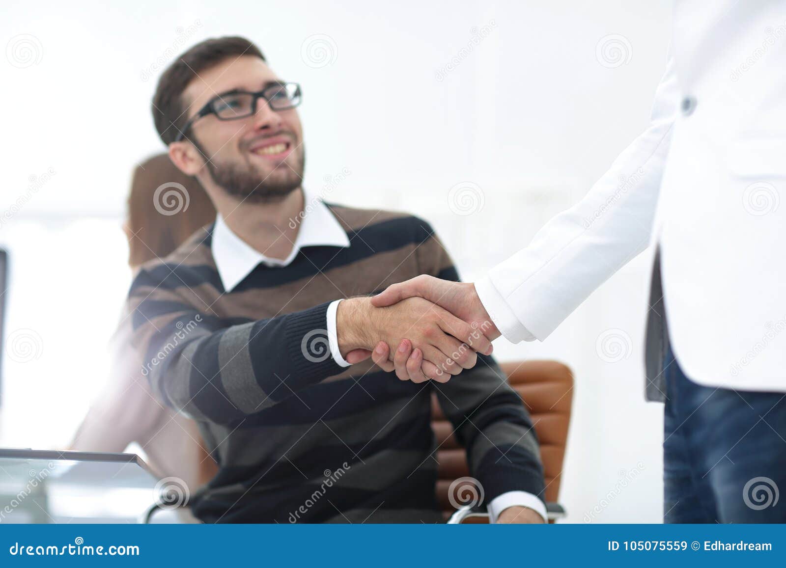 Handshake between Colleagues in the Workplace Stock Image - Image of ...